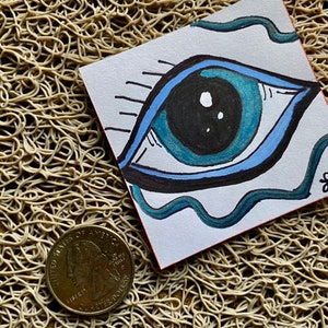Evil Eye Illustrations Miniature Art Unframed Prints Tattoo Inspired ...