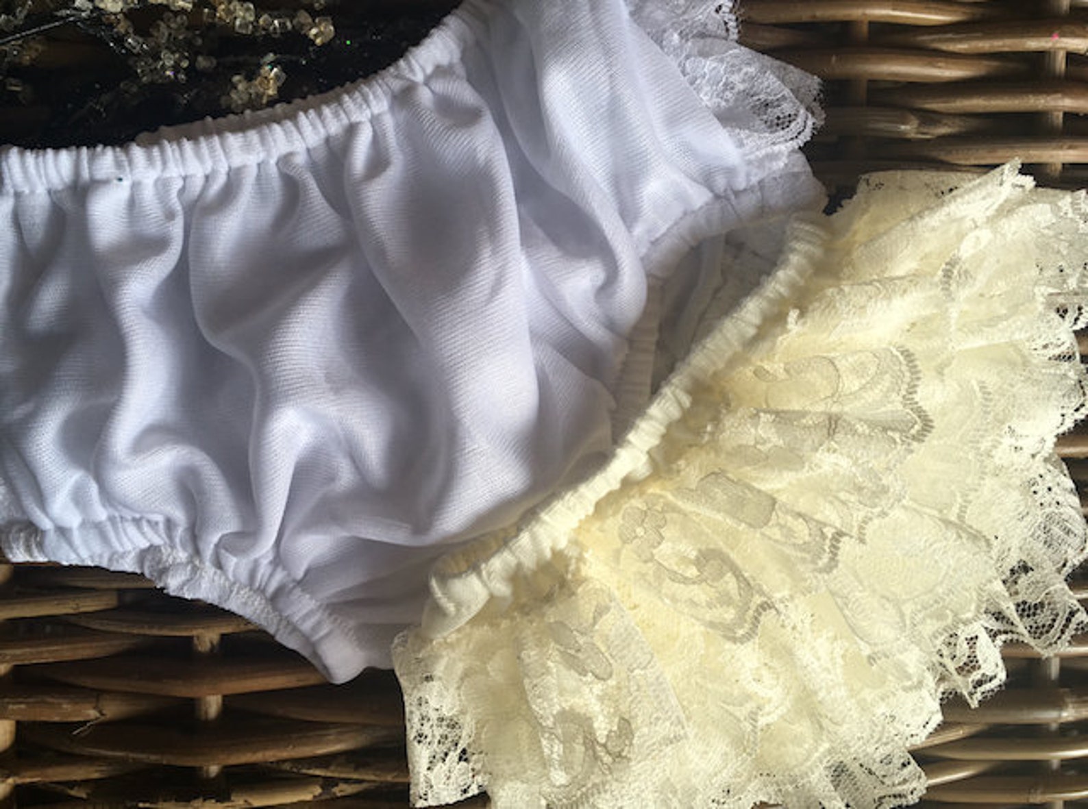 White or Ivory Lace Bloomer Ruffle Bottom Diaper Cover Preemie | Etsy