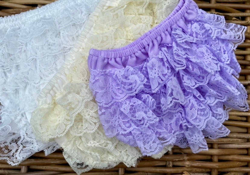 Purple Lace Bloomers, Easter Outfit Ruffle Bum Bloomer Pink White Ivory ...