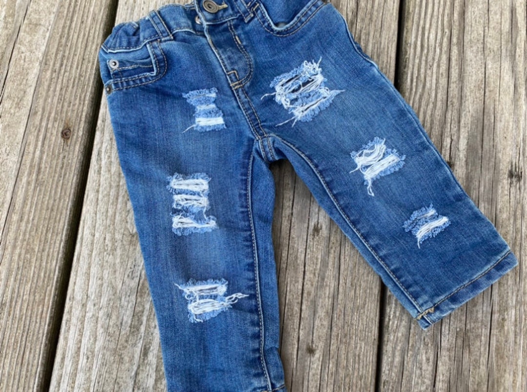 Ripped Jeans Toddler Baby Distressed Denim - Baby Girl Jeans - Baby Boy ...