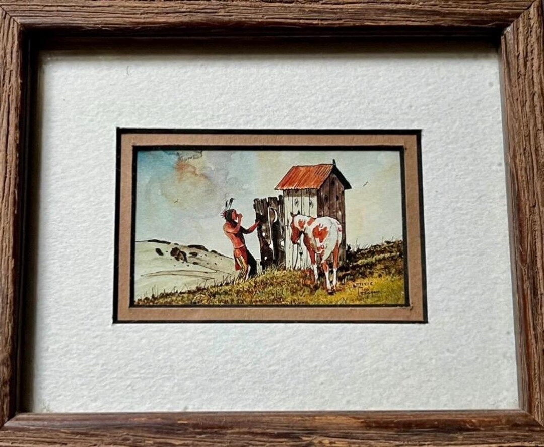 Native American Art SIGNED Original William T. Zivic white Man's Tipi ...