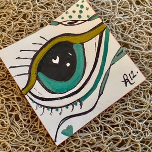 Evil Eye Illustrations Miniature Art Unframed Prints Tattoo Inspired ...