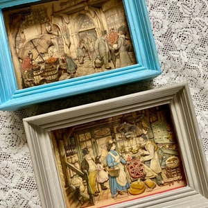 Vintage Anton Pieck 3D Framed Art SET Dutch Museum Art Paper Shadow Box ...