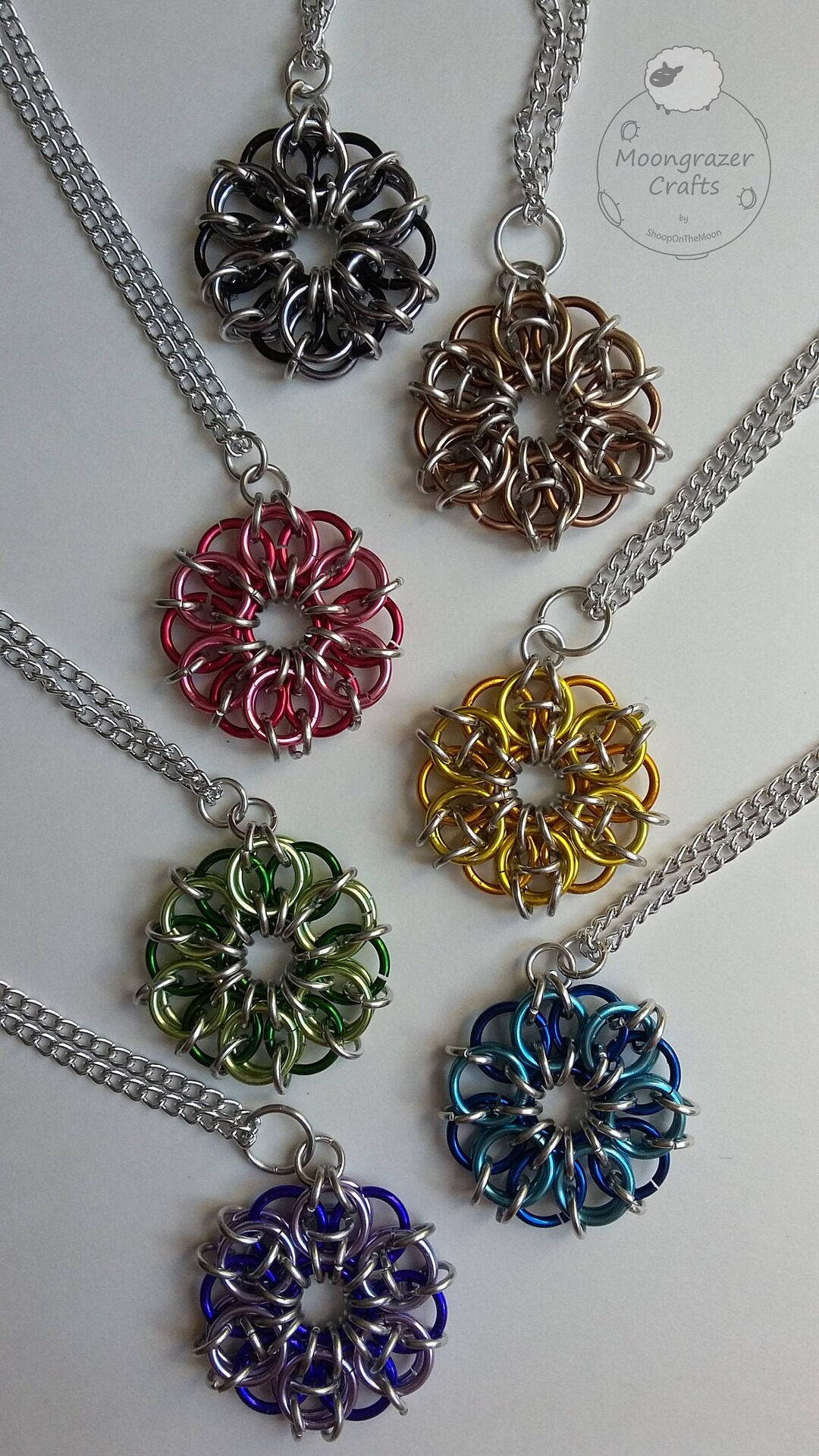 Chromatic Chain Mail Pendants - Etsy