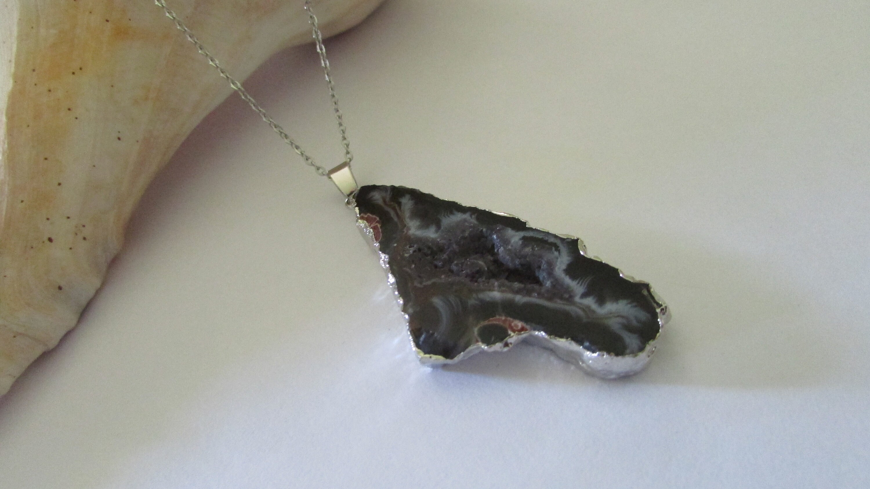 Geode Stone Necklace Geodes Geode Necklace Man-Made Geodes | Etsy