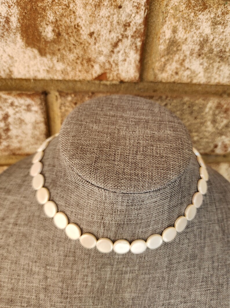 White Coin Pearl Necklace,aa Pearl Necklace,coin Necklace,fresh Water ...