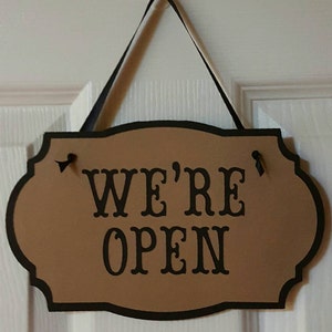 We're Open We're Closed Door Sign Card Stock and | Etsy