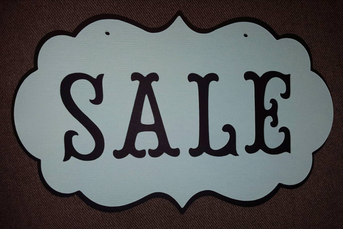 Boutique Sale Sign CardStock and Black Ribbon End of Season | Etsy