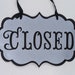 Metallic Open Closed Flip Sign Cardstock, Hangs With Black Ribbon ...