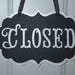 Metallic Open Closed Flip Sign Cardstock, Hangs With Black Ribbon ...