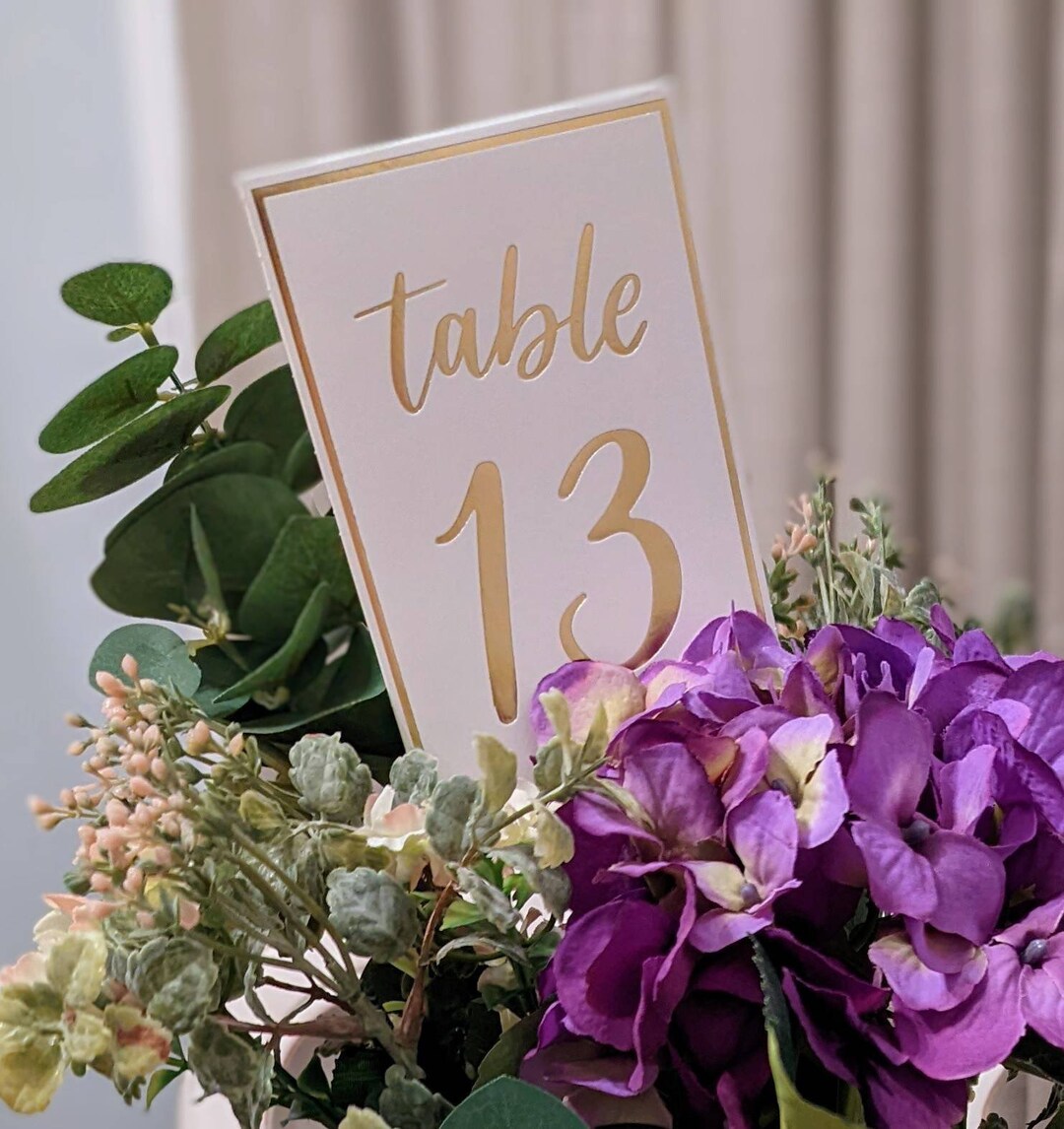 Table Number Cards for Wedding Tables Seating 4 X 5 Inch Cardstock ...