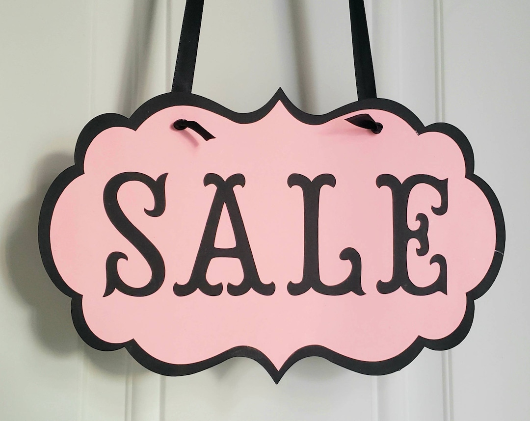 Boutique Sale Sign, Cardstock and Black Ribbon, End of Season Sale ...