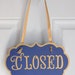 Metallic Open Closed Flip Sign Cardstock, Hangs With Black Ribbon ...