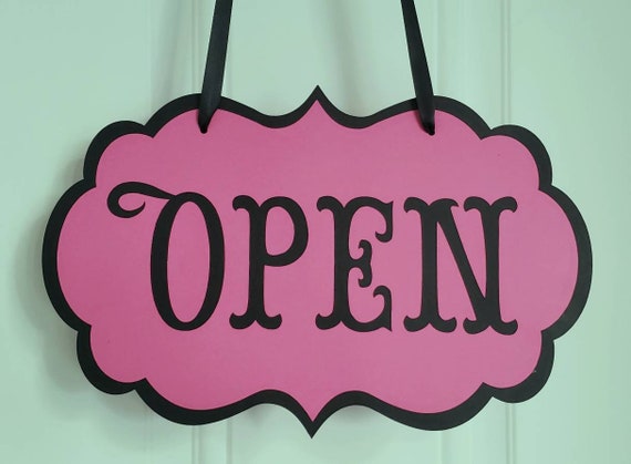 Open Closed Reversible Flip Sign Card Stock Hanging Boutique - Etsy