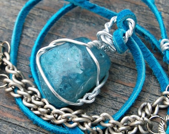 Blue stone necklace | Etsy
