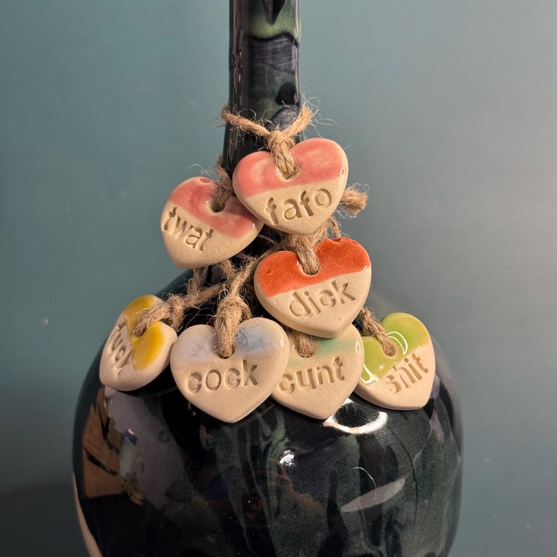 Adult Conversation Heart - Shit - Ceramic Gift Tag - Etsy