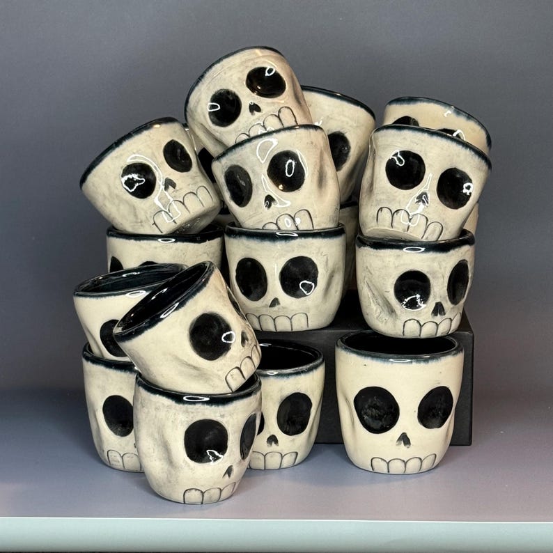 Skull Shot Glasses - 1.5oz - Small Shot Glass - Spooky Shot Glass ...