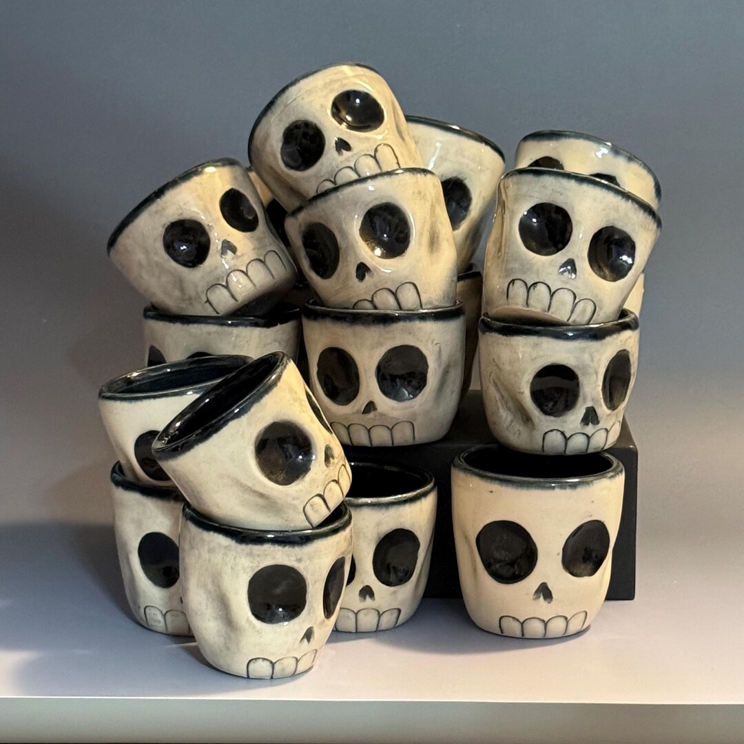 Skull Shot Glasses - 1.5oz - Small Shot Glass - Spooky Shot Glass ...