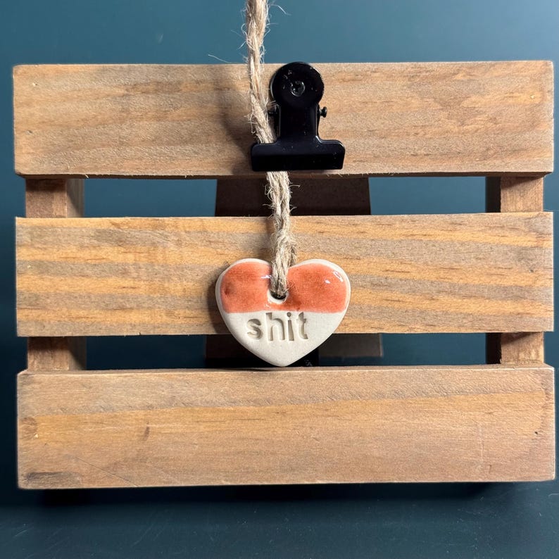 Adult Conversation Heart - Shit - Ceramic Gift Tag - Etsy