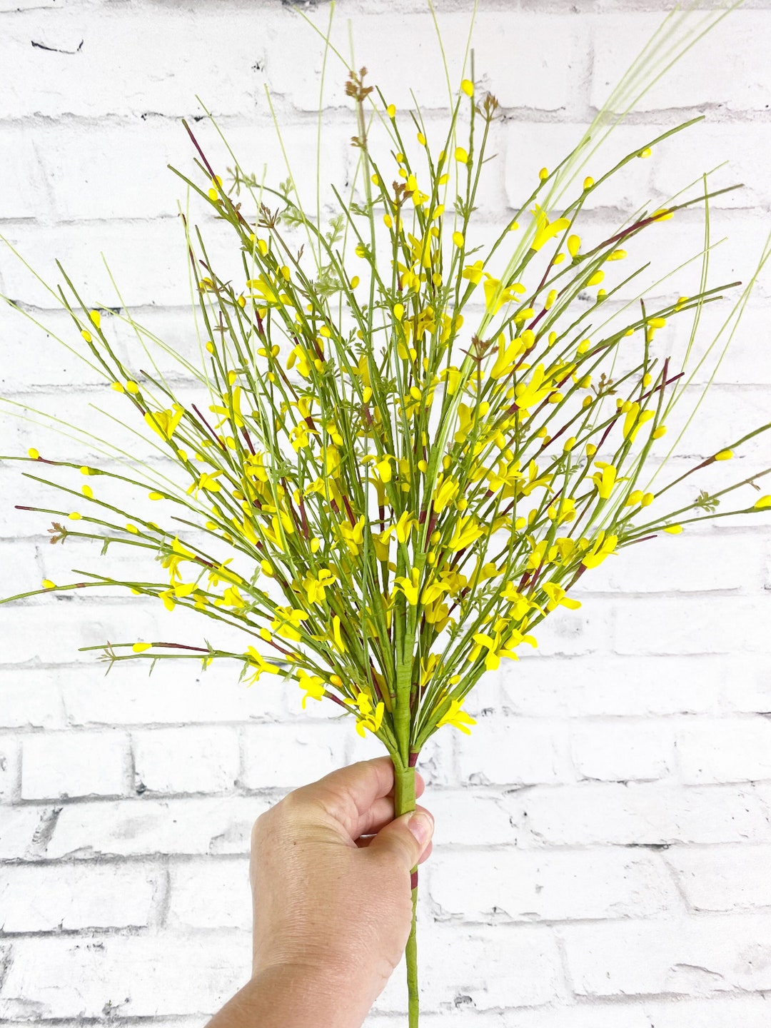 Yellow Wildflower Bush, Yellow Mini Flowers for Wreath Making, Vase ...
