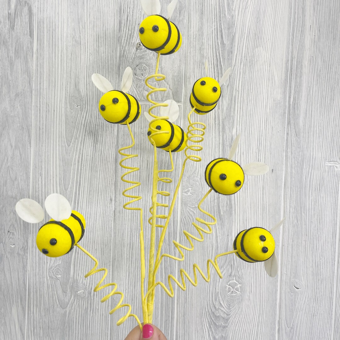 Bee Stem for Wreath Making and Floral Design, Cute Artificial Bees to ...