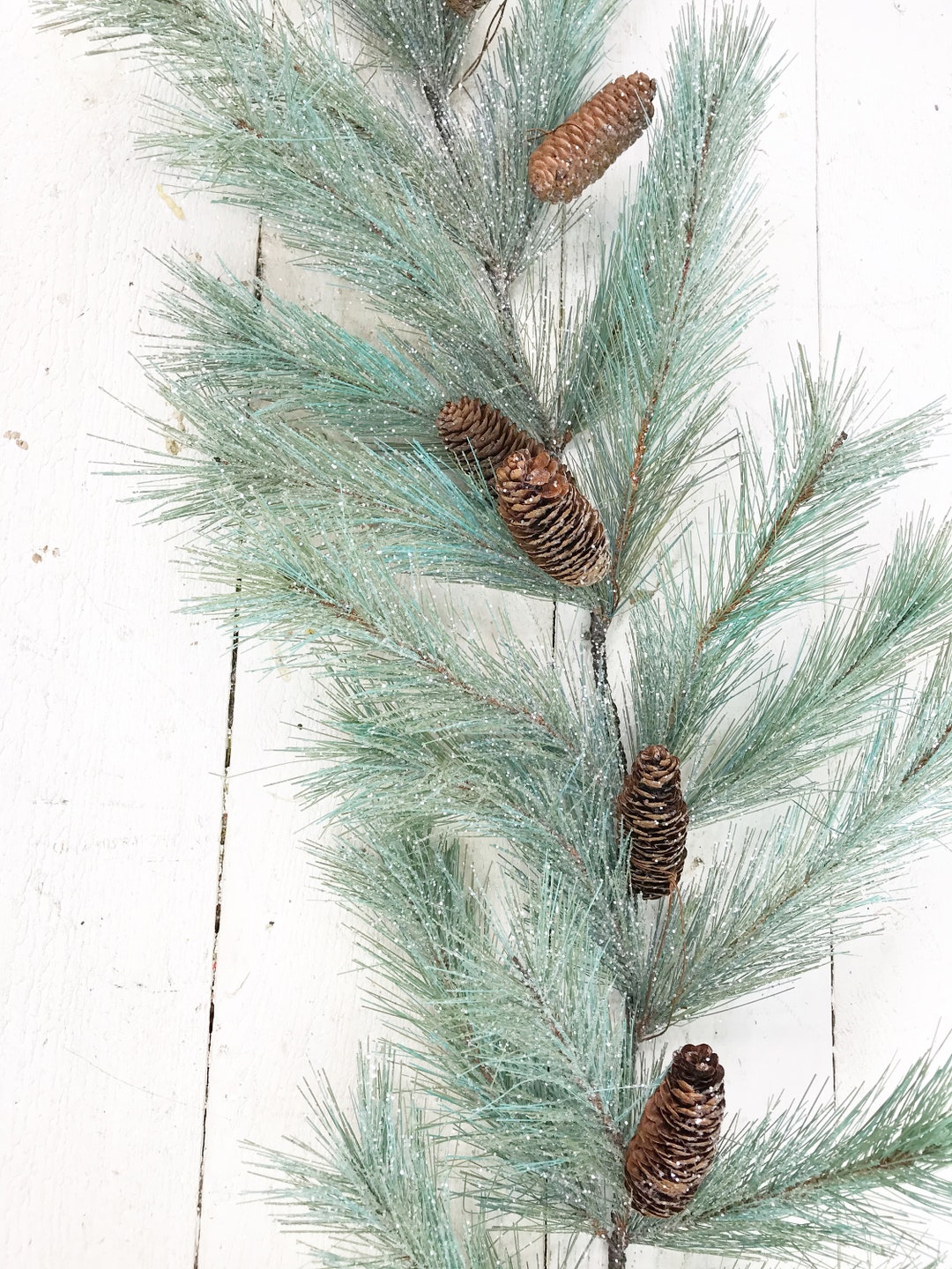 Blue Pine Garland, Christmas Garland With Icy Snow, Garland With ...
