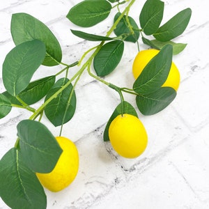 Lemon Stem With Greenery for Silk Floral Design and Wreath Making by ...