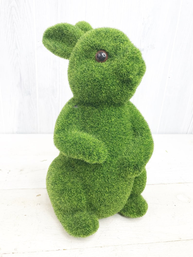 Flocked Green Rabbit Flocked Green Easter Bunny Wreath - Etsy