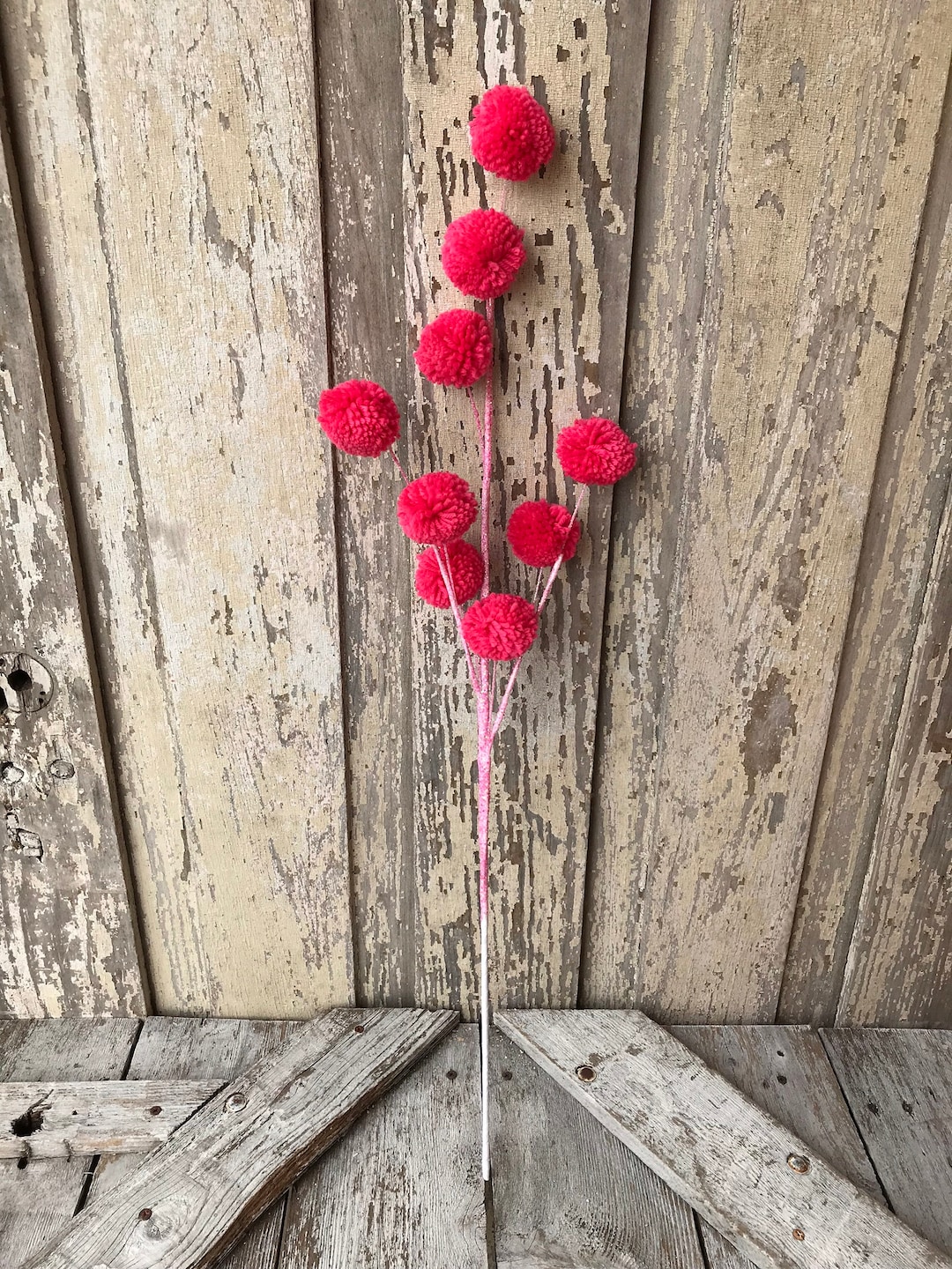 Light Pink POM POM Ball Stem, Fun Stem, Fun Decor, Light Pink Ball Stem ...