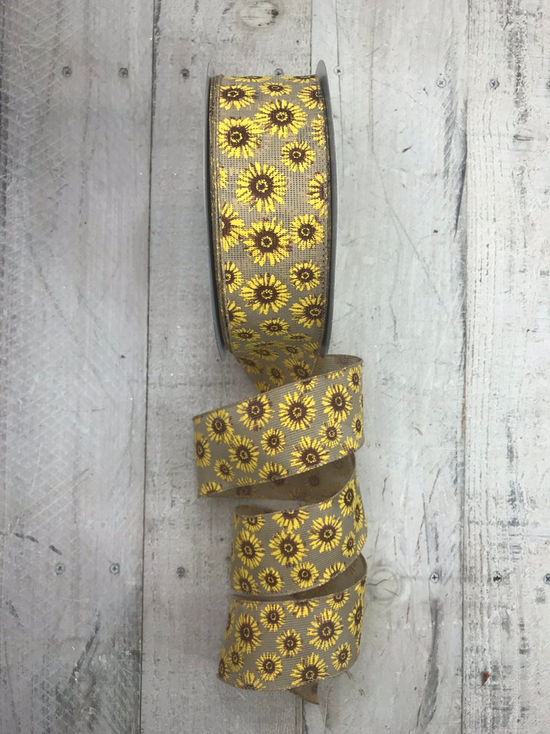 2.5 Sunflower Ribbon for Wreaths Spring Autumn Ribbon - Etsy