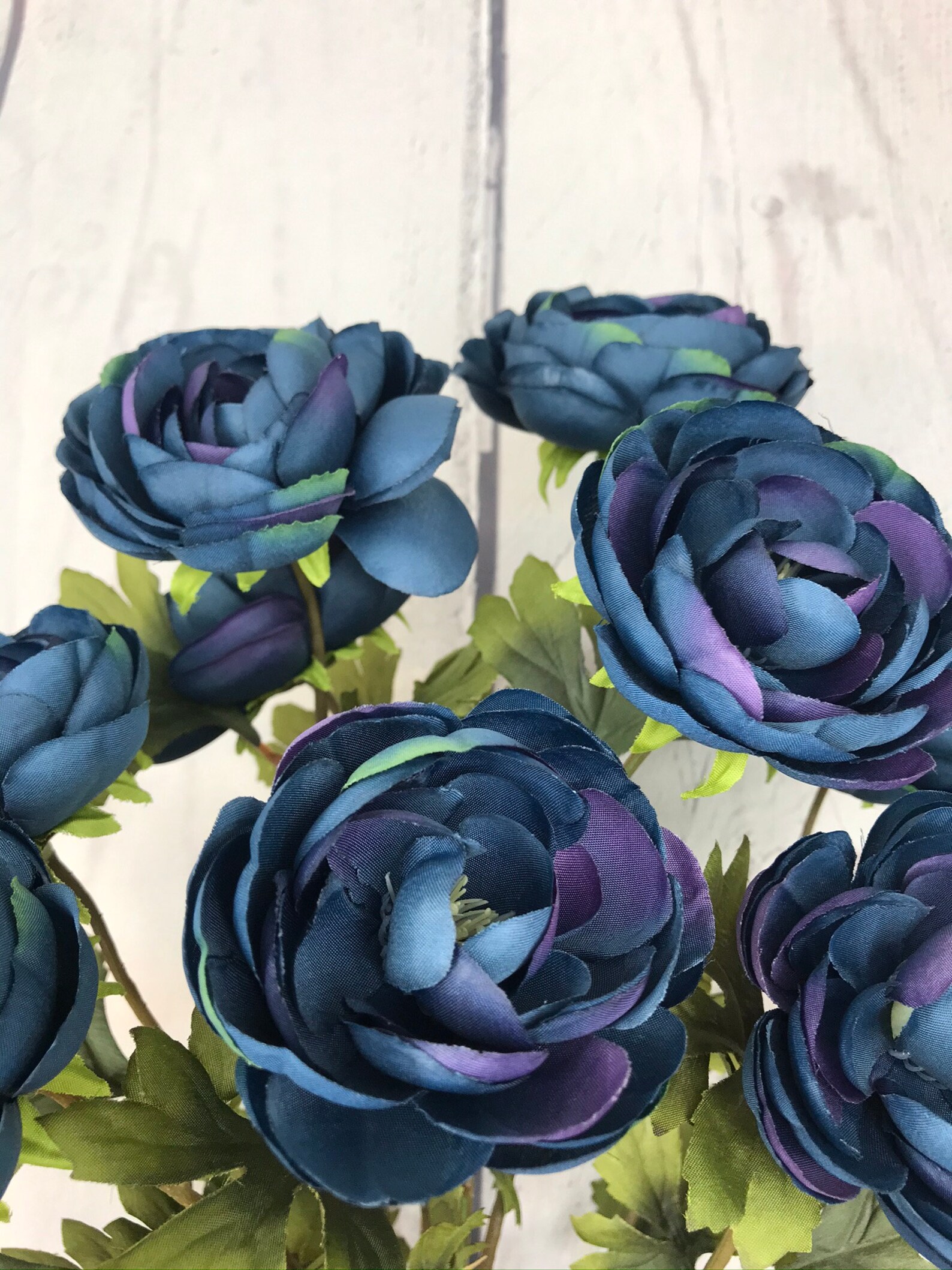 Blue Artificial Flowers Blue Ranunculus Bush Ranunclus Bush - Etsy