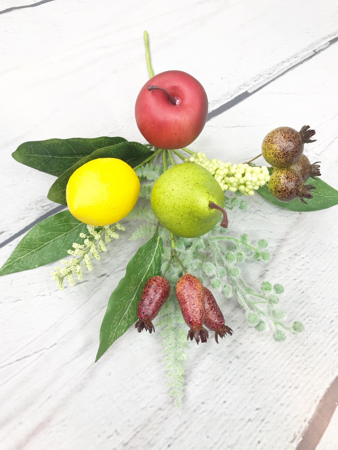 Small Mixed Fruit Pear Apple Lemon Berries Pick, Mixed Fruit Pick ...