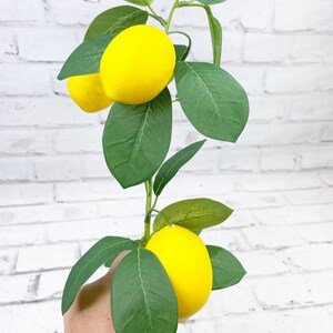 Lemon Stem With Greenery for Silk Floral Design and Wreath Making by ...