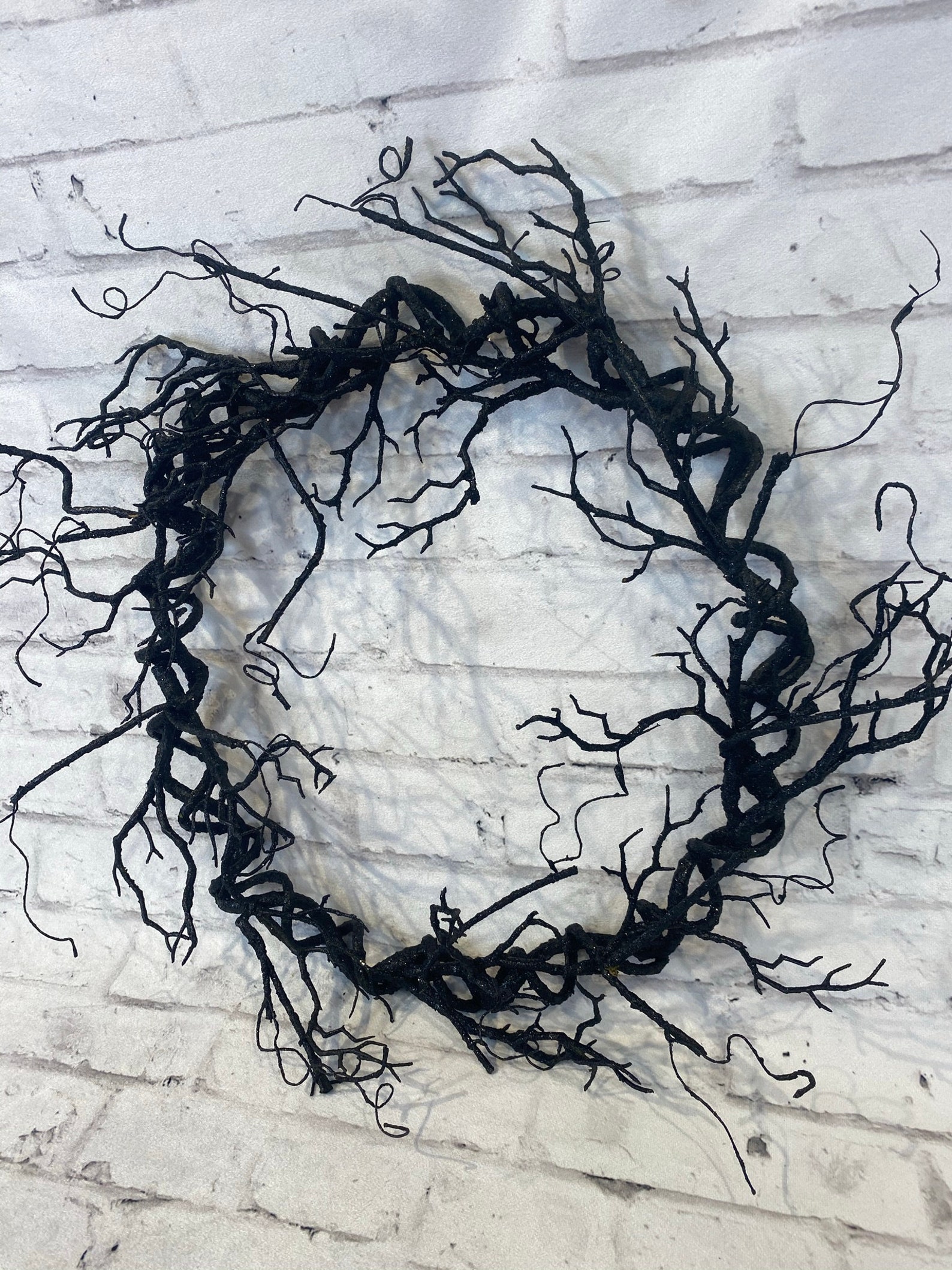 Black Twig Halloween Wreath Base Halloween Artificial Twig - Etsy