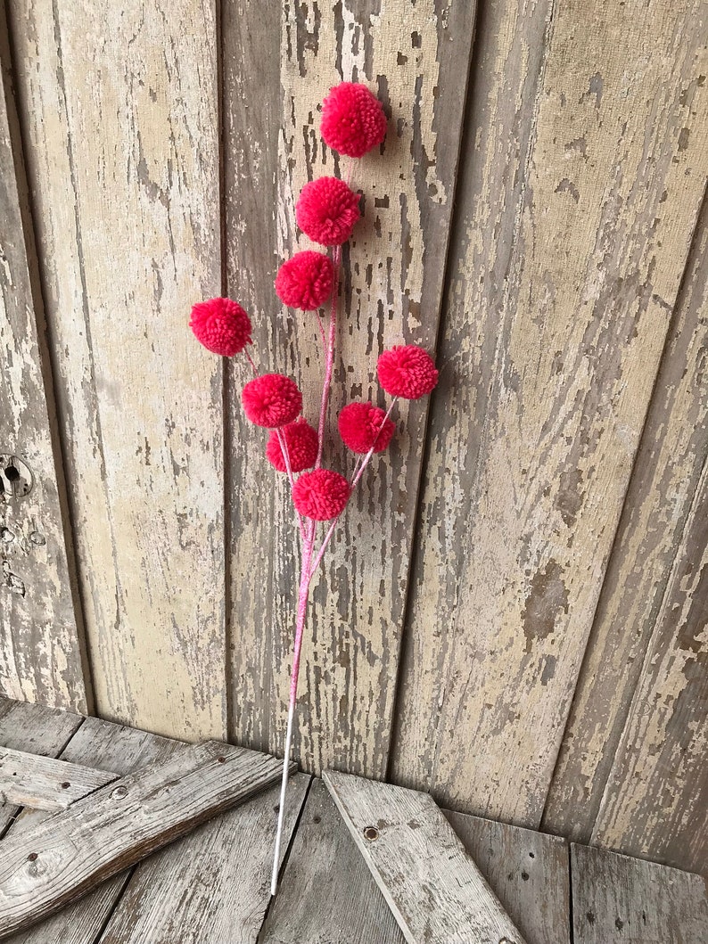 Light Pink POM POM Ball Stem, Fun Stem, Fun Decor, Light Pink Ball Stem ...