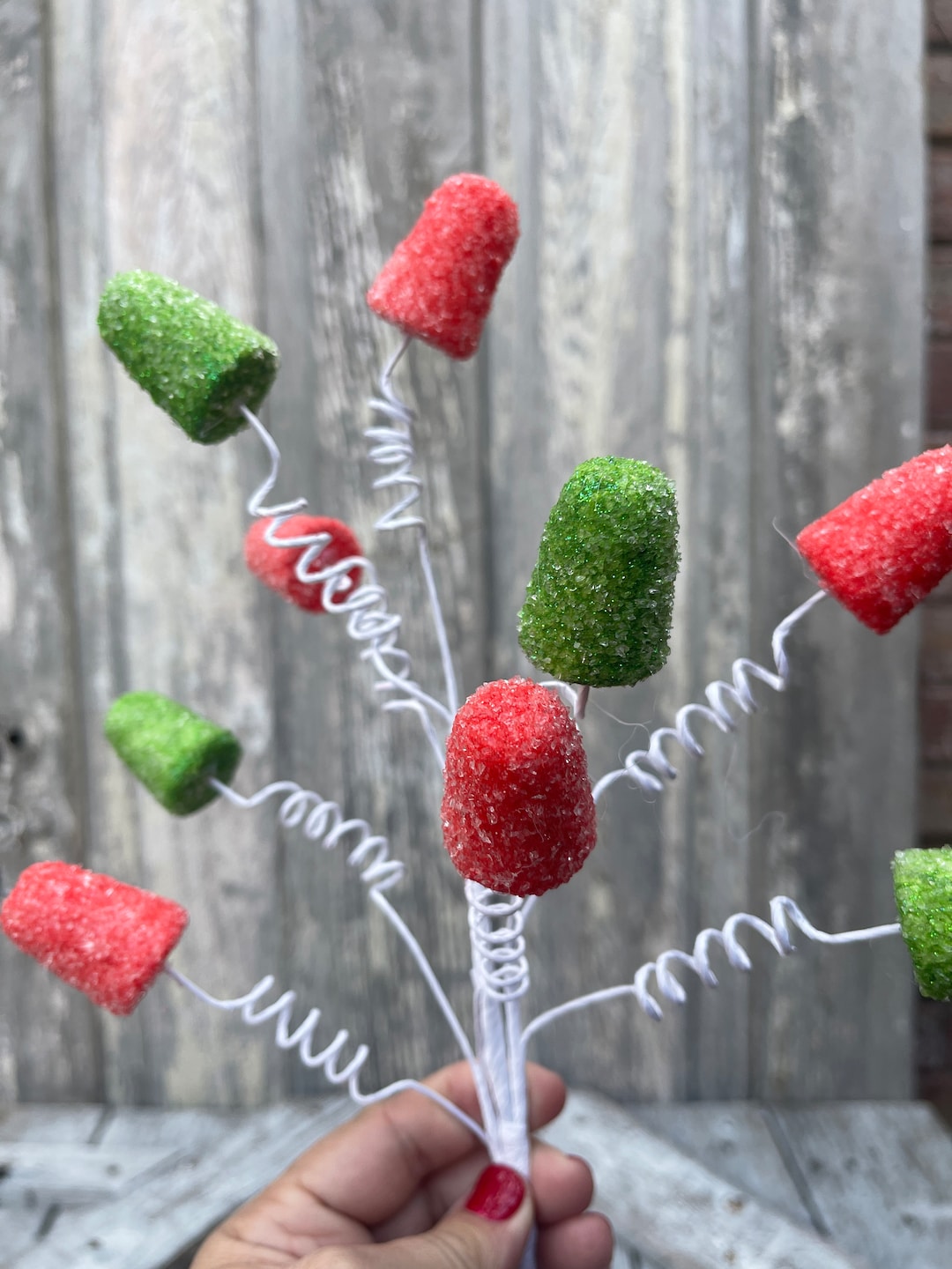 Artificial Gum Drop Pick for Christmas Decorating , Fake Gum Drop Candy ...