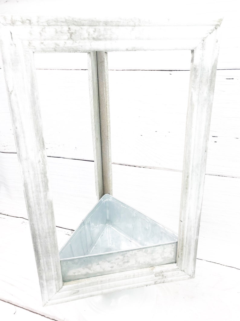 Small Wood & Tin Triangle Container Container Planter | Etsy