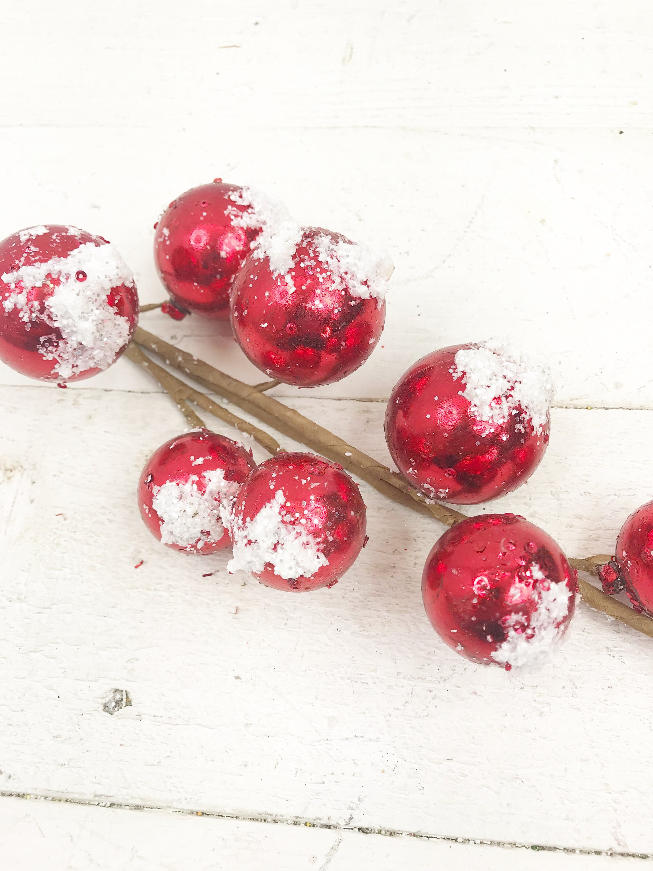 Red Ball With Snow Stem Red Ball Stem Christmas Ball Stem | Etsy