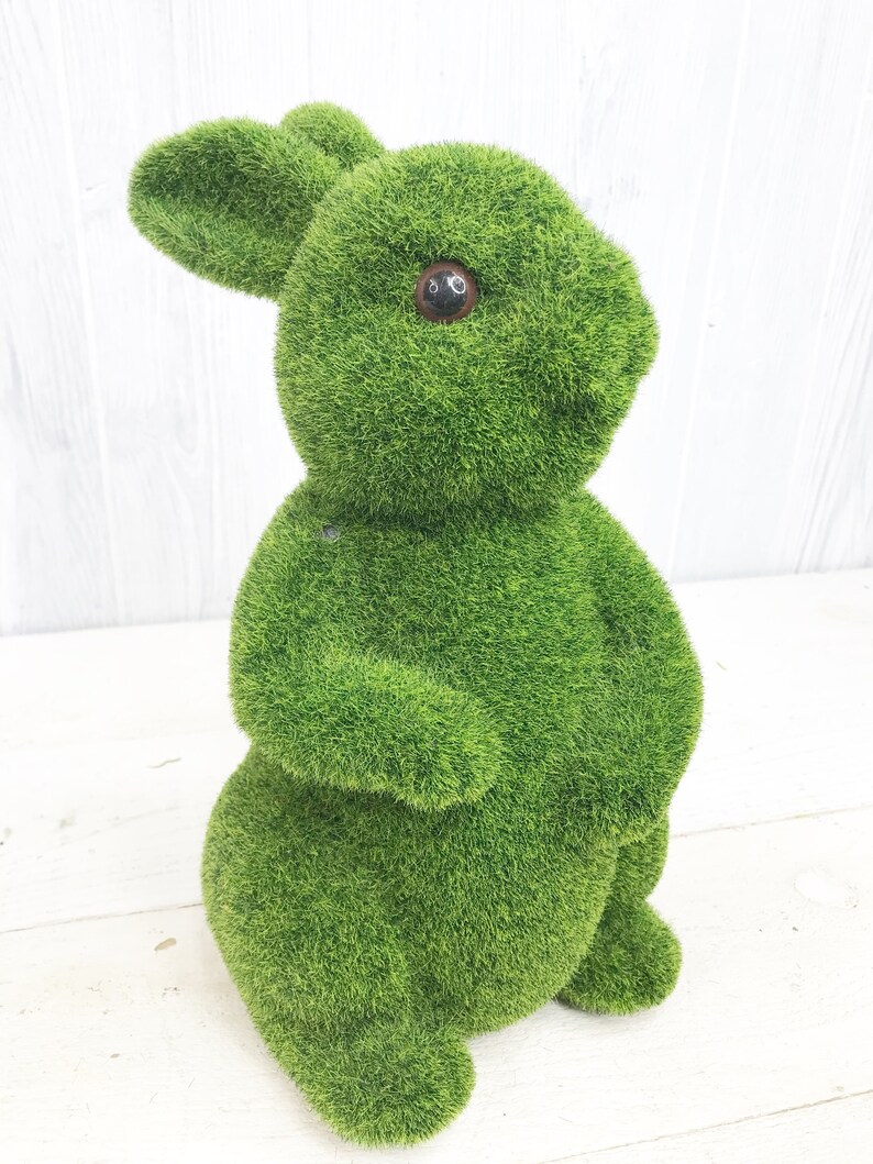 Flocked Green Rabbit Flocked Green Easter Bunny Wreath - Etsy