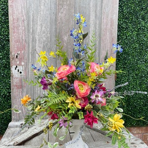 Spring Mixed Floral Arrangement for Dining Table, Large Spring Floral ...