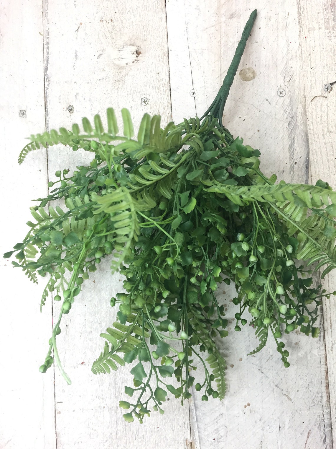 Plastic Fern Greenery Bush Fern Pick Greenery Stems | Etsy
