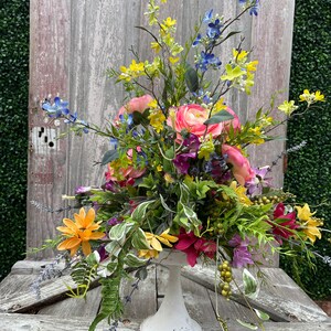 Spring Mixed Floral Arrangement for Dining Table, Large Spring Floral ...