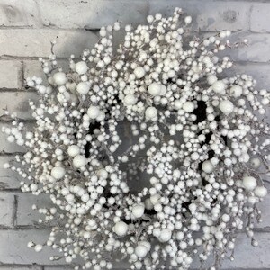 White Berry Wreath, Snow White Berry Wreath, Winter Wreath With White ...