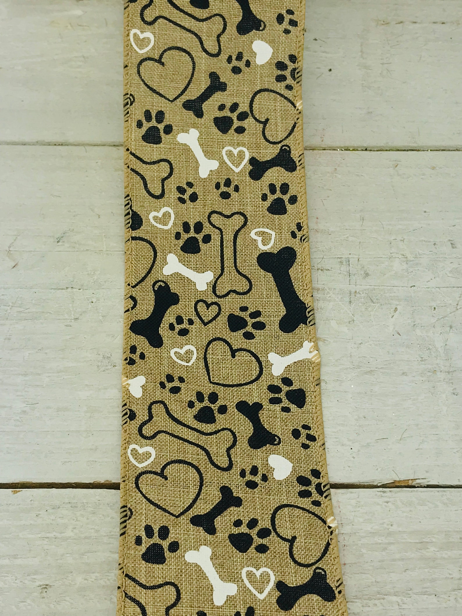 2.5 Dog Bone Ribbon Dog ribbon 2.5 Wired Ribbon | Etsy