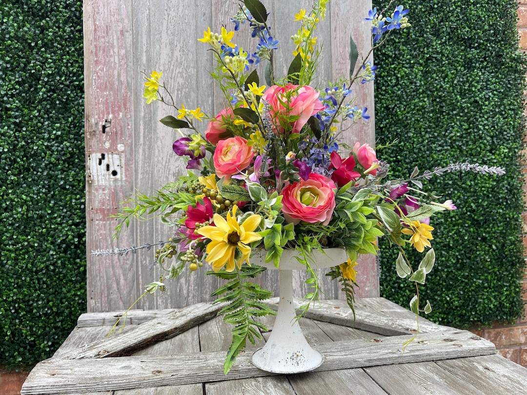 Spring Mixed Floral Arrangement for Dining Table, Large Spring Floral ...