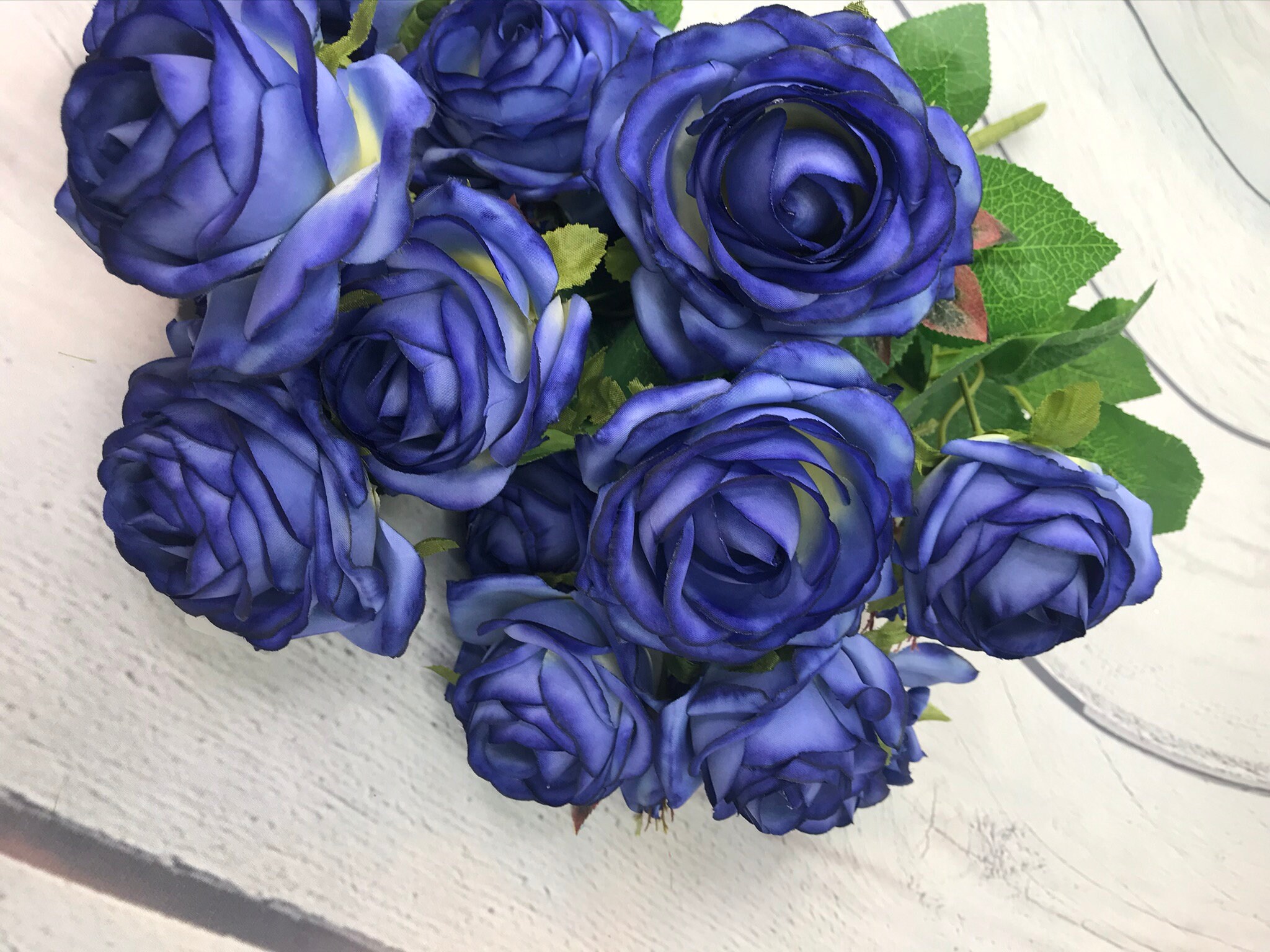 Artificial Blue Rose Bush Rose Silk Flowers Rose Flowers for | Etsy