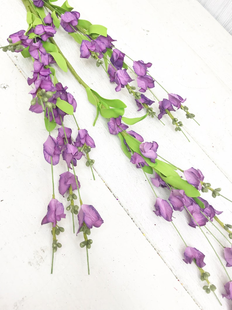 Purple Sweet Pea Stem Purple Stem Flower Purple Flowers for - Etsy