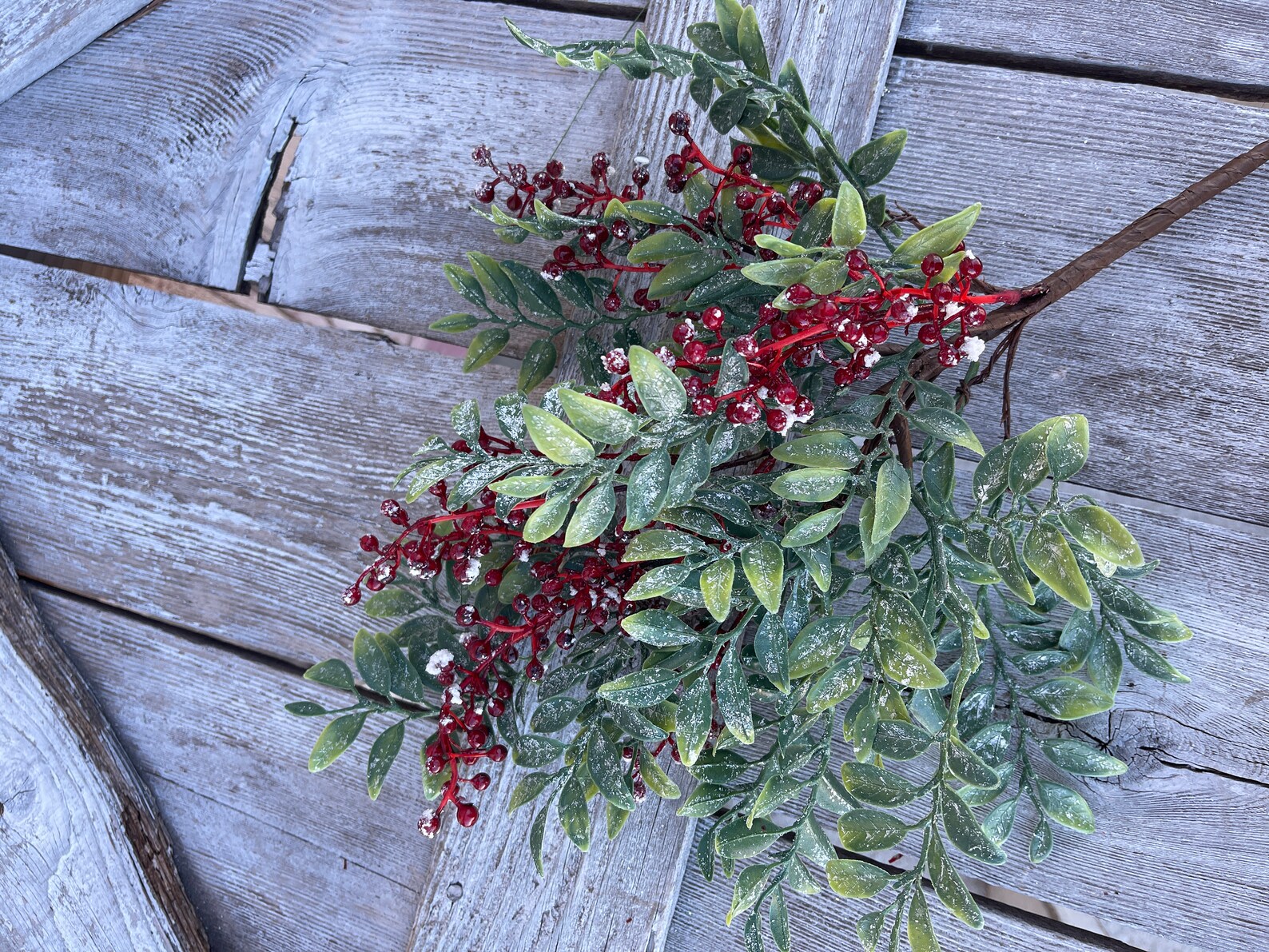 Berry Stem Snow Covered Greenery for Wreath Making Christmas - Etsy