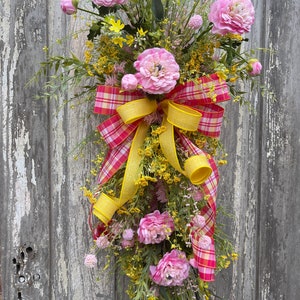 Spring Swag Wreath for Front Door by Keleas, Floral Spring Swag to ...