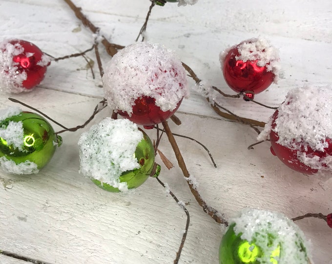 Red and White Snowflake Stem, Christmas Snowflake Stem, Christmas ...